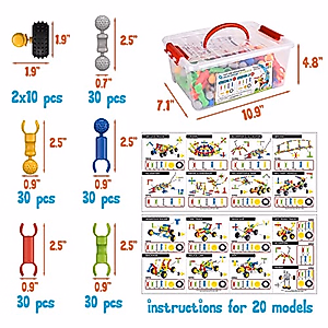 SHUNLAM Building Blocks for Kids, 170 Pcs STEM Toys for Boys and Girls, Safe and Creative Toy for Age 3+, Educational Activities