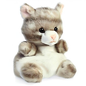 Aurora® Adorable Palm Pals™ Silver Kitty™ Stuffed Animal - Pocket-Sized Play - Collectable Fun - Gray 5 Inches