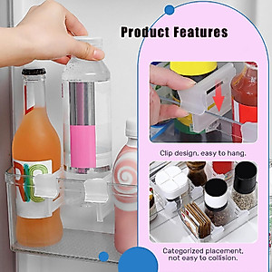 Zisqerts Adjustable Refrigerator Dividers Kitchen Fridge Side Door Organizer for Snacks and Drinks Space-Saving Grid Separator (8 Pcs), white