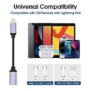 TechMatte USB C to Lightning Cable Adapter, [2 Pack] 4 inch 27W PD Fast Charging Compatible with iPhone/iPad/iPod/AirPods