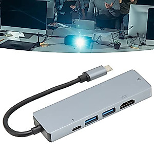 USB C Hub, 5 in 1 High Speed Data Transmission USB C Dongle, USB C to HDMI Multiport Adapter ,HD Multimedia Interface Ethernet Adapter for Windows XP/Vista/OS/ 10