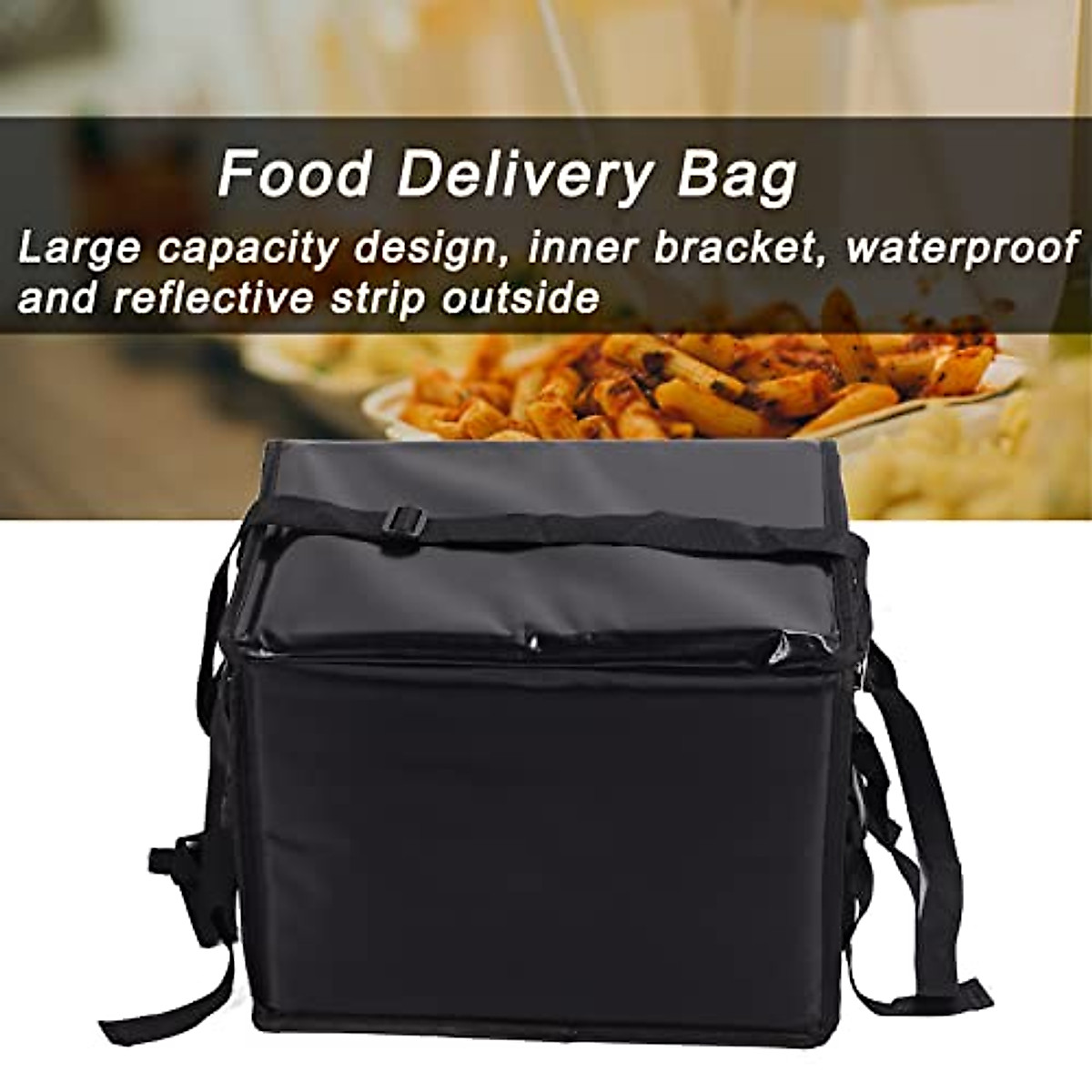 Insulated Food Delivery Bag, Waterproof Multi Layer Refrigerated Bag, Large Capacity Refrigerated Backpack with Hollow Board and Reflective Strip, Used for Camping Refrigerated Fruit and Drinks