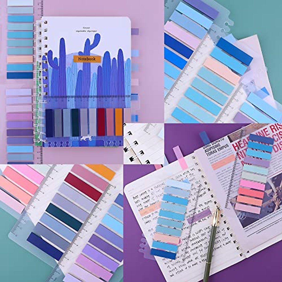 Antner 1200pcs Sticky Index Tabs Page Markers Colored Book Tabs Sticky Notes Page Flags Index Tabs Annotation Tabs Label Stickers