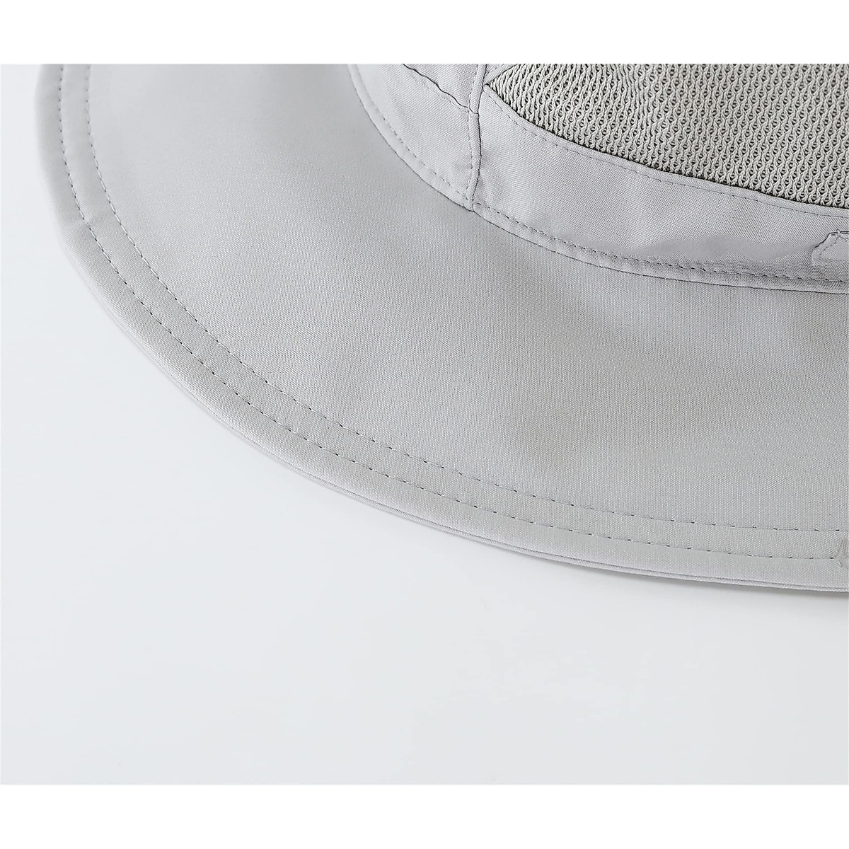 Connectyle Men's Outdoor Mesh Boonie Sun Hat Wide Brim UV Protection Fishing Hat (Grey)