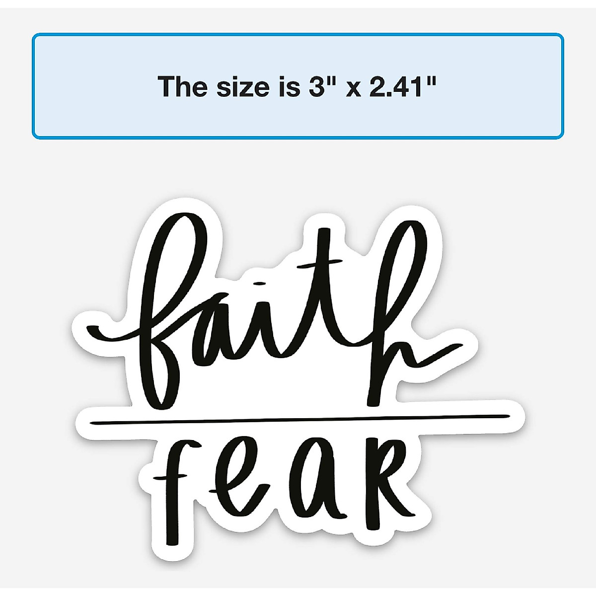 Swaygirls Christian sticker | Faith greater than fear sticker | Faith over fear decal | Christian stickers about Jesus, God, Bible verse quotes, scripture