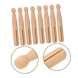 10pcs Wooden Clothespins Round Wooden Clothespins DIY Wooden Doll Sticks Crafting Painting Ornament