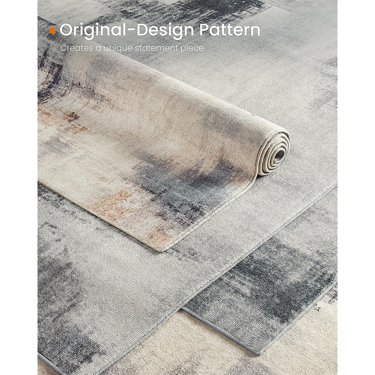 SONGMICS HOME Area Rug, 3x5 ft Rug for Living Room, Non-Slip Carpet, Modern Abstract Style, Home Decor, for Bedroom, Kitchen, Entryway, Dining Room, Machine Washable, Camel Brown UTAR072K01