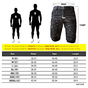 AUTIWITUA Men's Waterproof Tactical Shorts Outdoor Cargo Shorts, Lightweight Quick Dry Breathable Hiking Fishing Cargo Shorts Black