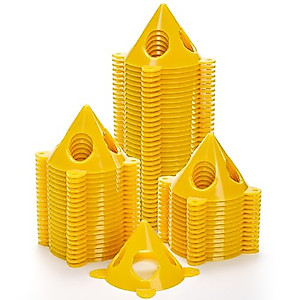 Bekith 40 Pack Yellow Cone Canvas and Cabinet Door Risers - Acrylic and Epoxy Pouring Paint Canvas Support Stands, 3.5"x2"