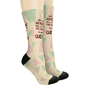 ThisWear Inspirational Quote Gift for Women Don't Let Anyone Treat You Like Free Salsa You Are Queso 1-Pair Novelty Crew Socks
