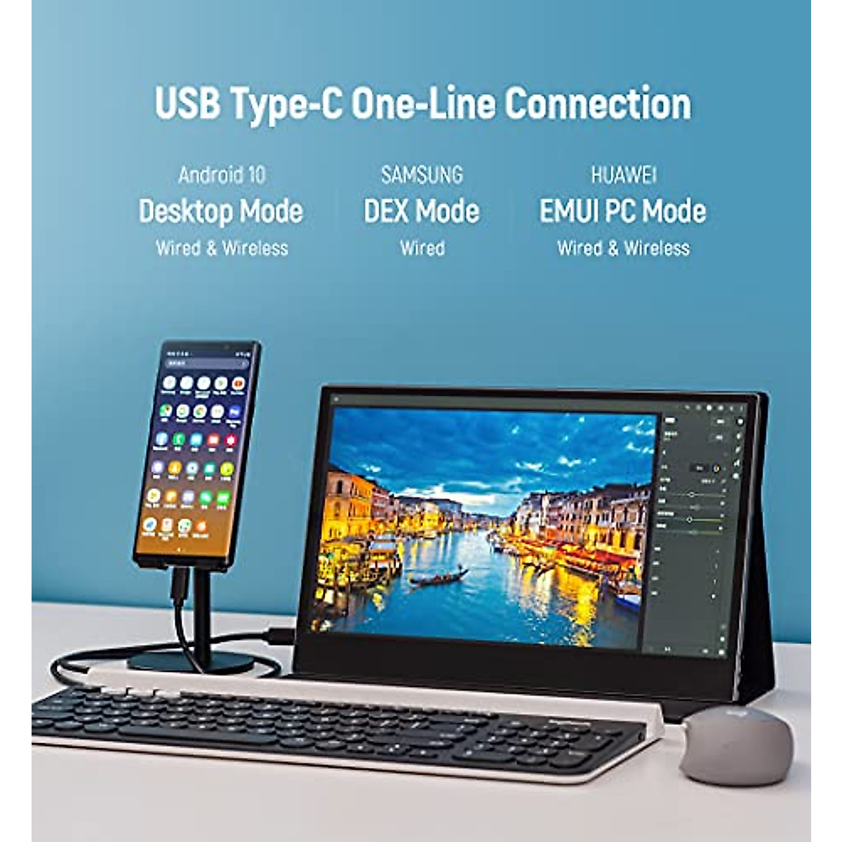 4K Portable Monitor Touchscreen Automatic Rotate 17.3 Inch UHD 3840x2160 Wireless Display Airplay Miracast Monitor for Phone HDMI USB C Monitor Vesa Mount HD Laptop Display (Non-battery Monitor)