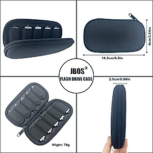 USB Flash Drive Case, JBOS EVA Hard Storage Bag Electronic Accessories Organizer Holder for Flash Drive Carry Case for USB Drive/Thumb Drive/Pen Drive/Jump Drive (Black)