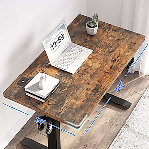 IYEE NATURE Electric Standing Desk, Dual Motor Adjustable Height Desk, 55 x 27.5 Inches Stand up Desk, Home Office Desk, Sit Stand Desk with Splice Board/Black Frame/White Top