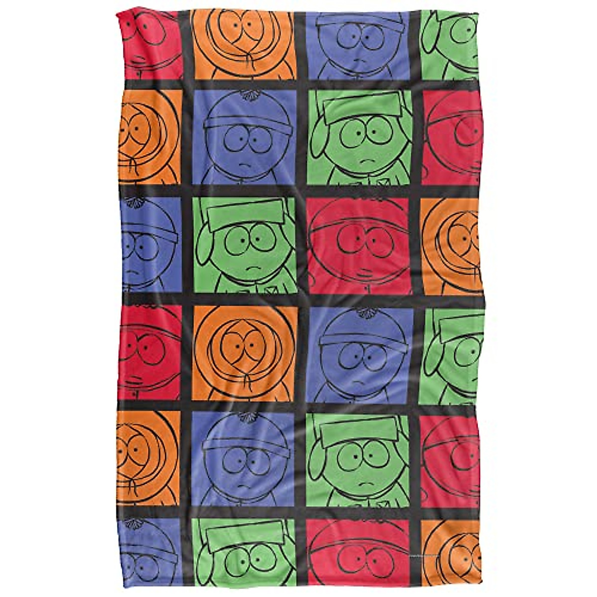 South Park Character Tiles Silky Touch Super Soft Throw Blanket 36" x 58", Multi