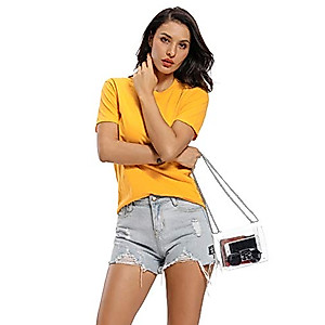 Clear Purse Bag, Shoulder Handbag pouch Stadium/Concert Venues Approved Clear Bag for Women (SV)