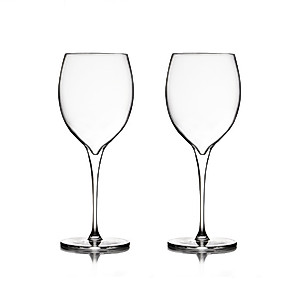 nambe Vie Chardonnay Wine Glasses | Long Stem White Wine Glasses for Viognier and Chardonnay | Set of 2 Clear Glasses | 18 Ounces Each | Designed by Neil Cohen
