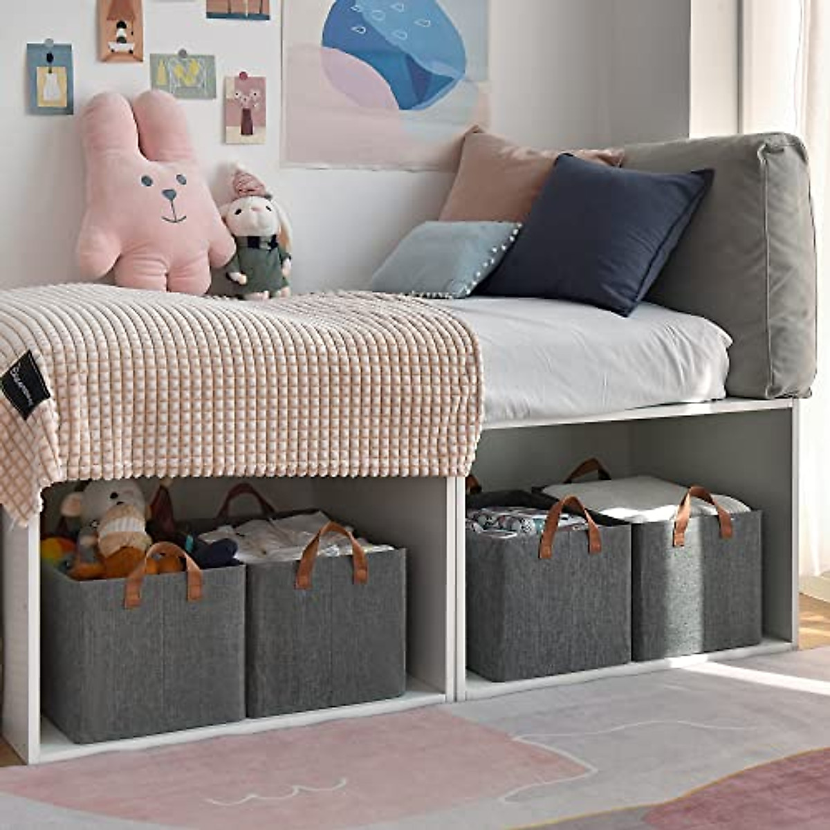 GRANNY SAYS Bundle of 2-Pack Storage Bins with Sturdy Frame & 2-Pack Wardrobe Storage Boxes
