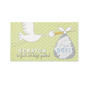 Wilton 1004-1564 Baby Reveal Stork Scratch Off Boy for Wedding Invitation, 10 Count