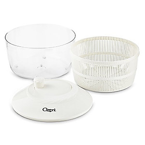 Ozeri Italian Made Fresca Salad Spinner and Serving Bowl, BPA-Free,White