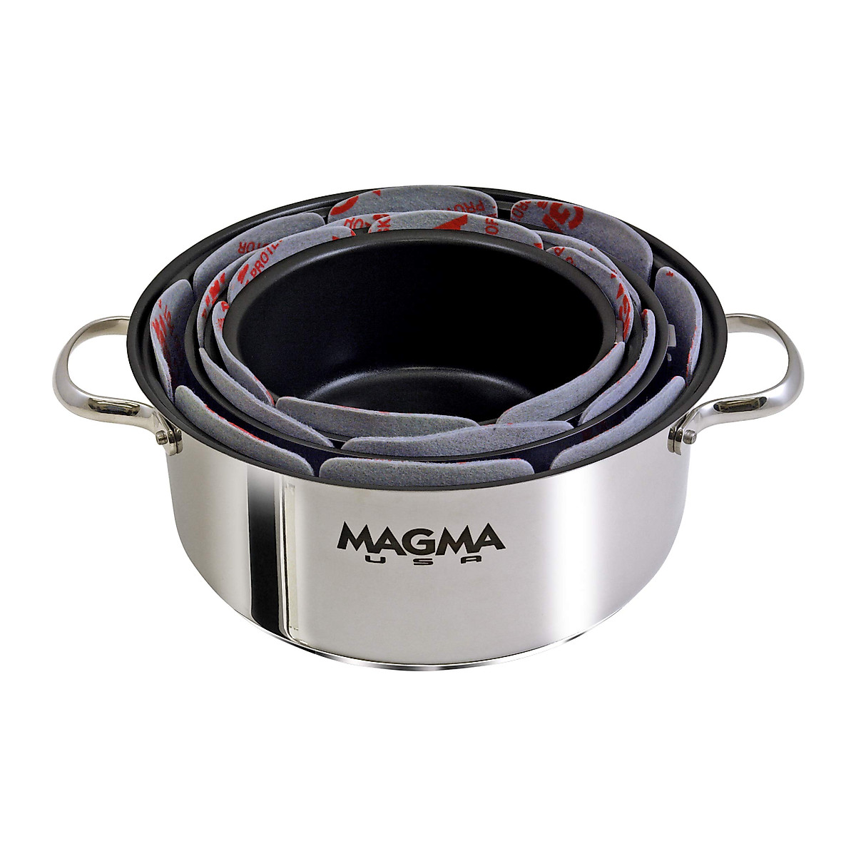 MAGMA Products, A10-368 No-Skid 3-Piece Pot Protectors Set, Grey