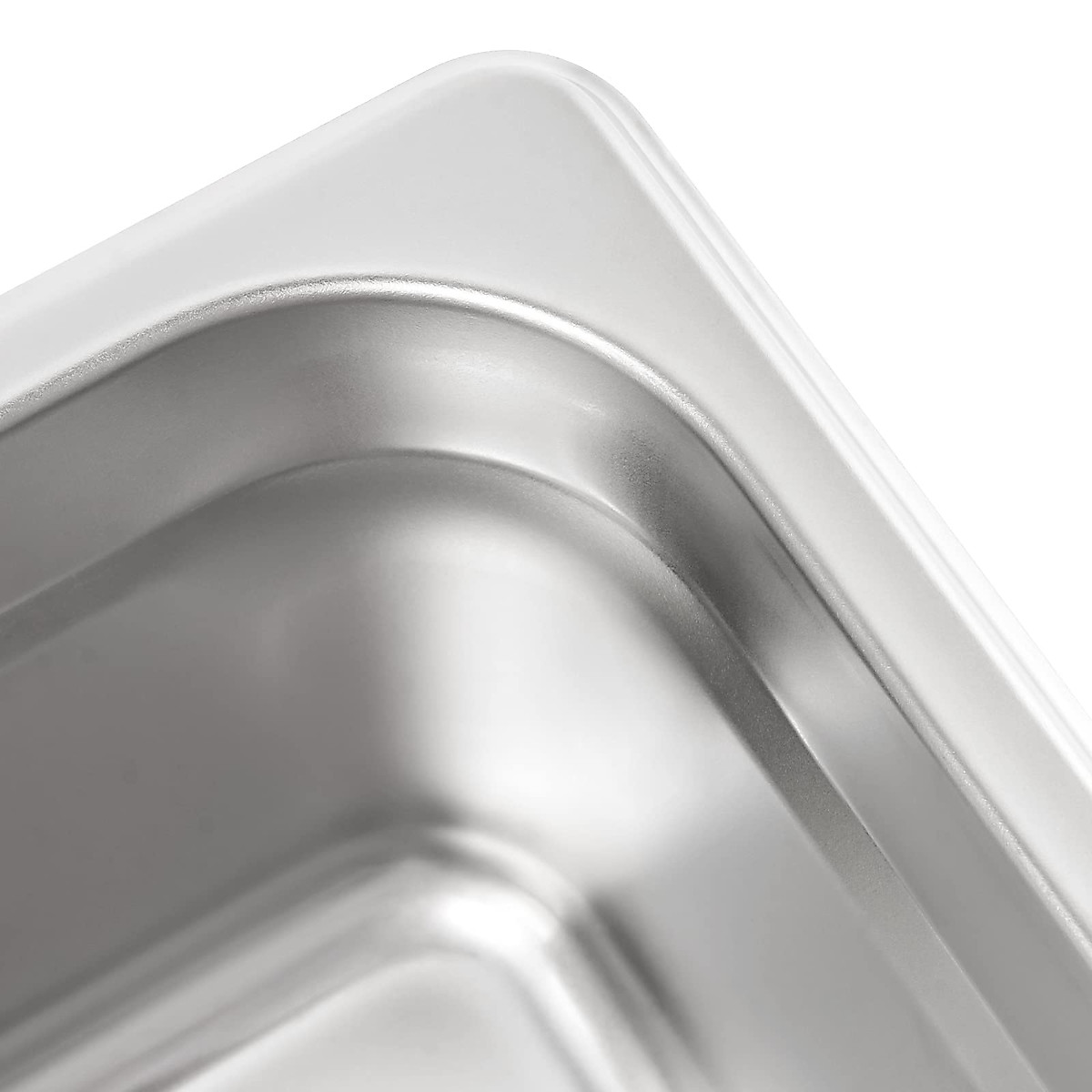 FUNSUEI 4 PCS 1/6 Size x 4 Inches Stainless Steel Steam Table Pans, Steam Table Chafer Pan, Hotel Pan Food Pan for Restaurants, Hotels, Buffets, Catering, Silver