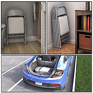 COSCO SmartFold® Fabric Folding Chair, 4-Pack, Gray