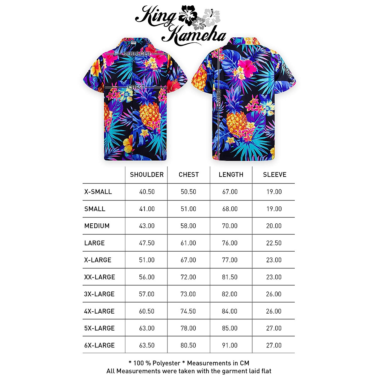 KING KAMEHA Men's Pineapple-Desings Summer-Party-Shirts Short-Sleeve, Pineapple, Black-Blue, XXL