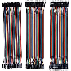 MMOBIEL 120 Pcs Multicolored Dupont Breadboard Jumper Wires 40-pin M/F, M/M, F/F Ribbon Cables Kit Compatible with DIY Arduino, Raspberry Pi 2 3 4 Projects, Length 20cm / 8 Inch