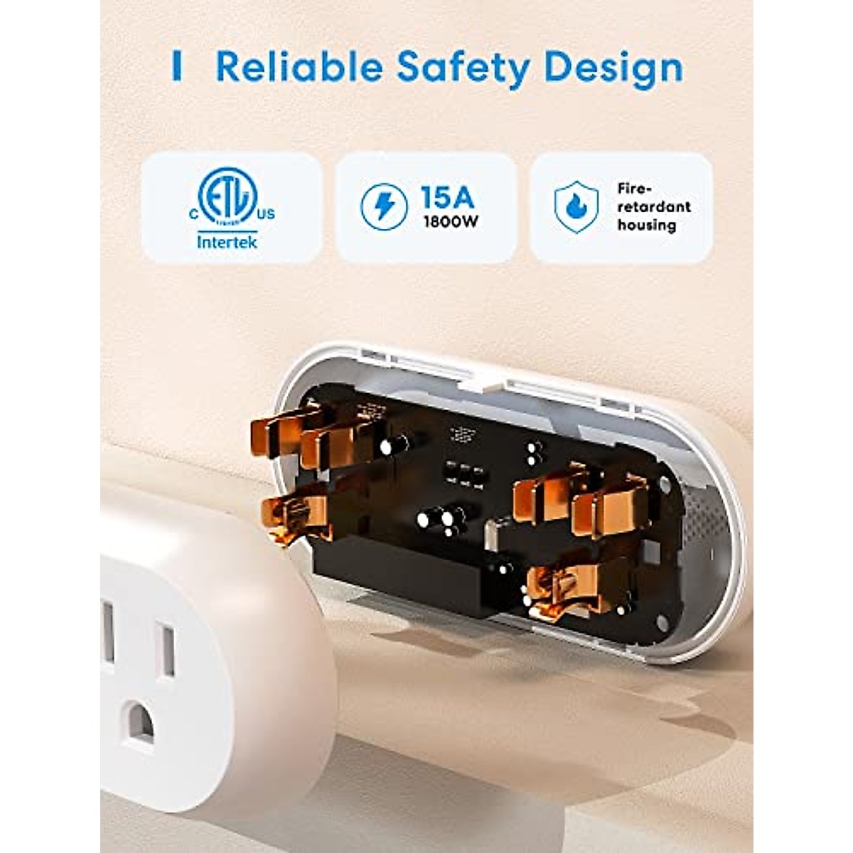 Meross WiFi Dual Smart Plug, 15A 2-in-1 Smart Outlet, Support Apple HomeKit, Siri, Alexa, Echo, Google Home and SmartThings, Voice & Remote Control, Timer, No Hub Required, 2.4G Only, 1 Pack