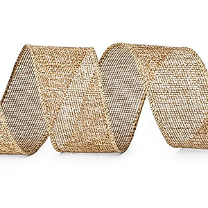 Ribbli Burlap Wired Ribbon,1-1/2 Inch x 10 Yard,Natural,Solid Wired Edge Ribbon for Big Bow,Wreath,Tree Decoration,Outdoor Decoration