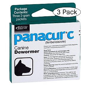 Panacur C Canine Dewormer Dogs 2 Gram Each Packet Treats 20 lbs (3 Packets) (Thrее Расk)