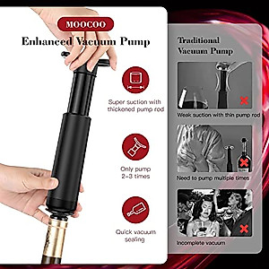 Premium 7-in-1 Wine Gift Set, Includes Wine Saver Pump with 4 Real Vacuum Wine Bottle Stoppers, 1 Foil Cutter, 1 Wine Pourer, Best Gifts for Wine Lovers