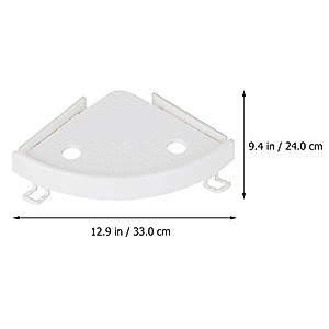 Cabilock Wall Mounted Shelves Corner Shower Caddy Bathroom Shelf Adhesive Plastic Bathroom Storage Organizer Kitchen Racks Shower Shelf Toilet Shampoo Dorm Corner Shelf
