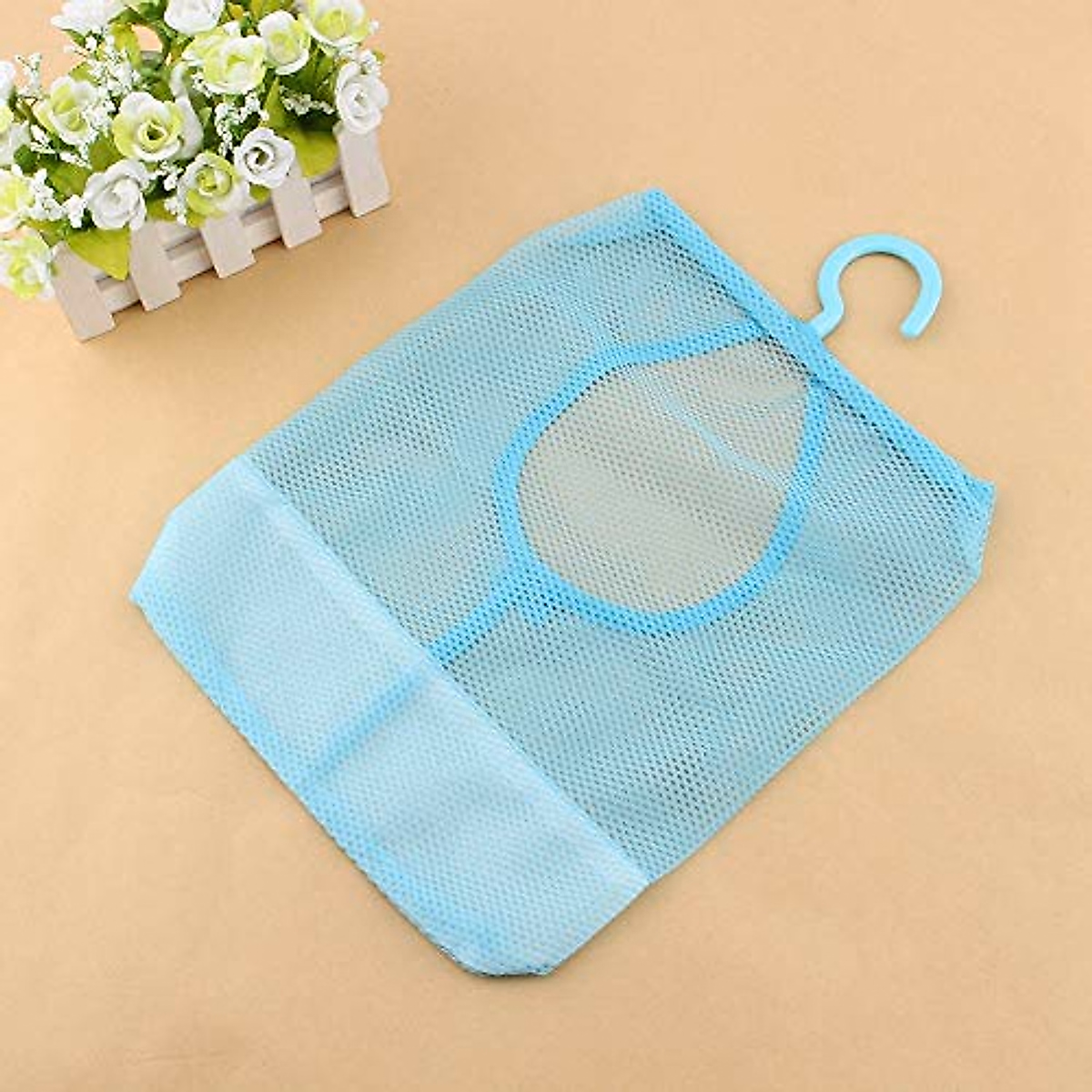 TOPINCN Bathroom Hanging Storage Clothespin Mesh Bag,Drying Rack Folding Fish Mesh, Non Toxic Nylon Netting, Hanging Drying Fish Net, for Shrimp Fish Fruit Vegetables Herb