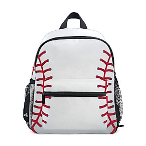 Toddler Kids Backpack Baseball Pattern 12 Inch Preschool Backpack School Bag Mini Casual Daypack for Boy Girl