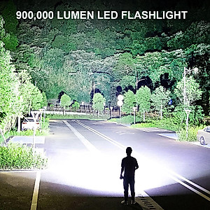 Lylting Rechargeable LED Flashlights High Lumens, 900000 Lumens Super Bright Flashlight with 5 Modes & Waterproof, Powerful Handheld Flashlight for Camping Emergencies