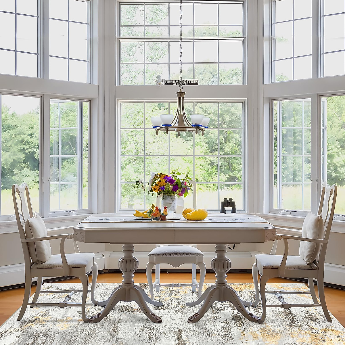 Washable Rug 8x10 Area Rugs: Abstract Rugs for Living Room Soft Non-Slip Machine Washable Area Rug Foldable Indoor Low Pile Large Rugs for Bedroom Dining Room Nursery Kitchen Office-Beige Rug 8x10