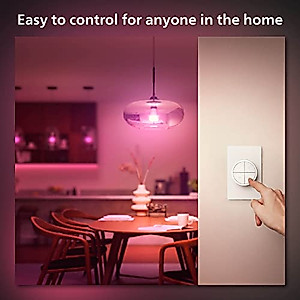Philips Hue Wall Tap Dial Light Switch, Installation-Free, Smart Home, Exclusively for Philips Hue Smart Lights, White, 2-Pack