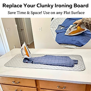 Evelots Ironing Mat Pad for Top of Washer, Dryer, Table - Portable Iron Board Replacement - 8 Strong Magnets - Heat Resistant - Extra Long 48 Inches