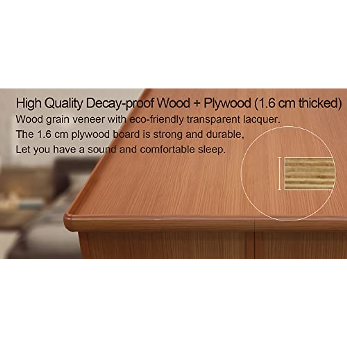 Bangshin Effort Saving and Buffer-Descending Queen Storage Bed, Safety Devices, Cushion Design, Cat Scratch Leather Covered, Reinforced Bottom Plate and 9 cm Rust-Resistant High Feet.