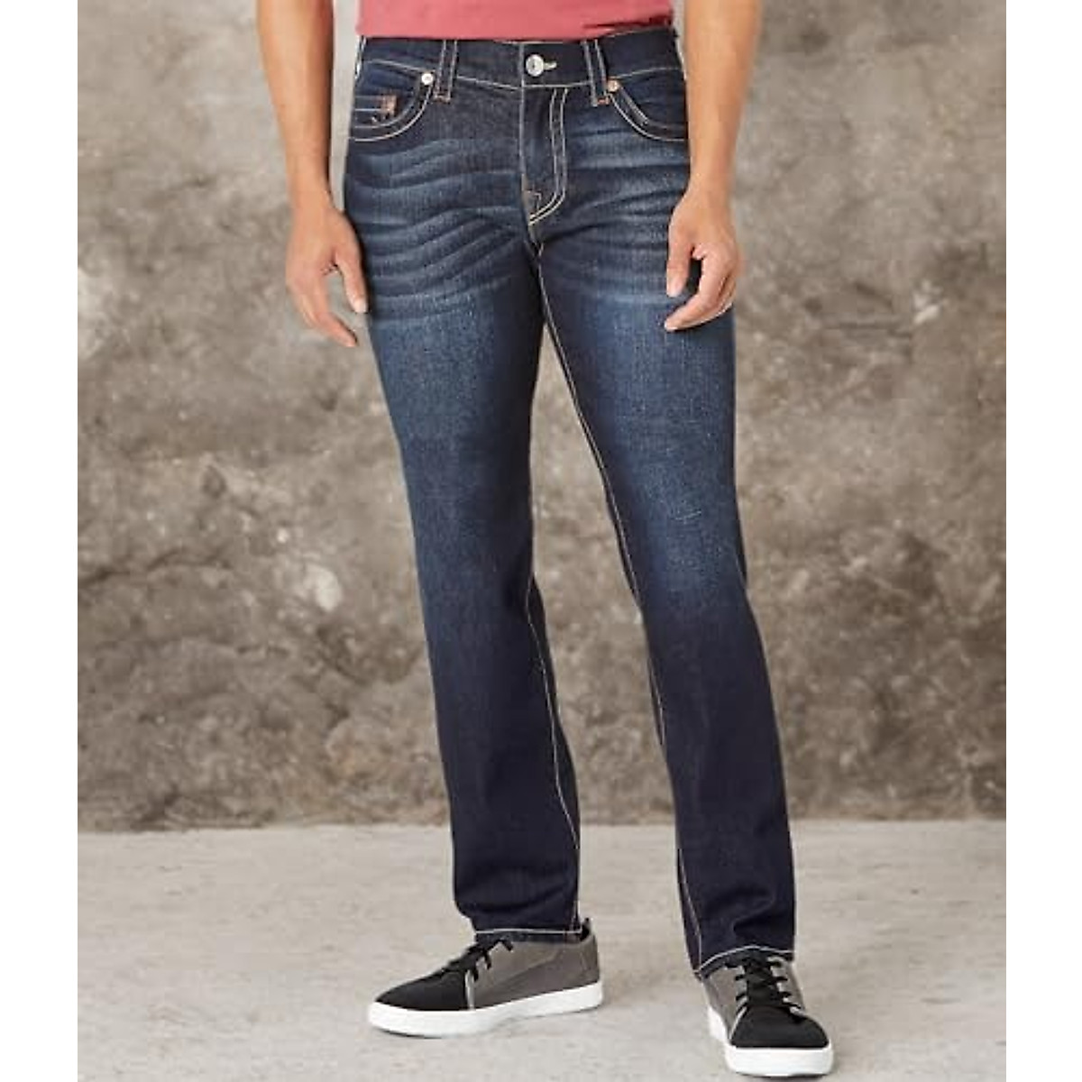 True Religion mens Rocco Skinny Fit Straight Leg Jeans, Muddy Waters, 36W x 32L US