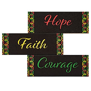JennyGems Black History Month, African American Decor, Black History Decor, Hope Faith Courage, 3pc Mini Wood Block Set, African American Decor, Tiered Tray, Made in USA