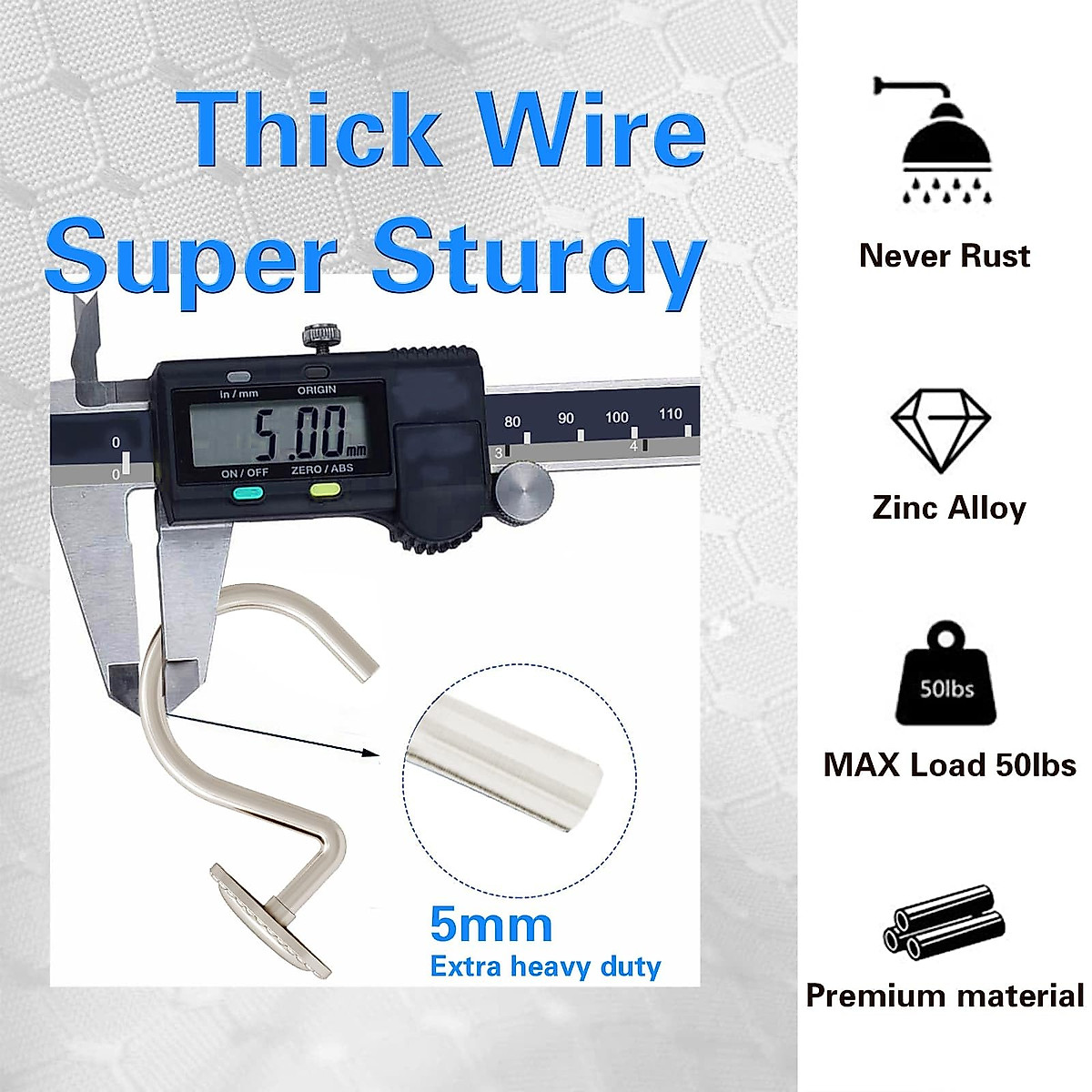 iToplin Brushed Nickel Shower Curtain Hooks, Decorative Shower Curtain Rings, Rust Resistant Metal Shower Hooks for Bathroom, Rust Proof Shower Hooks Hangers for Shower Curtain Rod, Set of 12