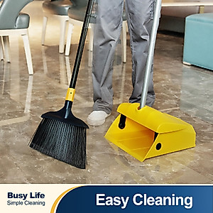 Yocada Commercial Dustpan with Windproof Cover Outdoor Indoor for Courtyard Garage Lobby Mall Market Floor Home Kitchen Room Office Pet Hair Rubbish