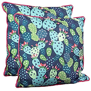 Sun-Ray 214009 Seat Cushion with Flame Retardant Filling, Green/Pink