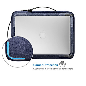 FINPAC Laptop Shoulder Bag for 14-inch MacBook Pro M3/M2/M1 Pro/Max A2779 A2442 2023-2021, 13’’ MacBook Air/Pro, Carrying Case for MacBook Air 15, Surface Laptop, HP, Dell, Acer Chromebook, Navy