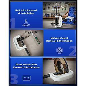 Orion Motor Tech Ball Joint Press Kit, Heavy Duty Ball Joint Tool with 4x4 Adapters, Ball Joint Removal Tool Kit for Most 2WD and 4WD Cars and Light Trucks