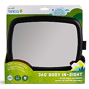 Munchkin® Brica® 360 Pivot Baby in-Sight® Wide Angle Adjustable Car Mirror, Crash Tested and Shatter Resistant, Black