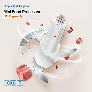 LVSENLIN Wireless Electric Food Processor，600ML Electric Food Chopper For Meat,Onions,vegetables,Garlic,Complementary Food, Meat Chopper Blender