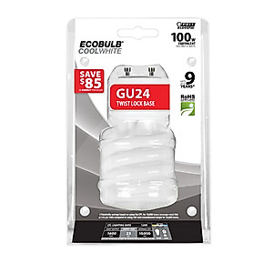 Feit BPESL23TM/GU24/41K 23-watt Twist Cool White GU24 Base 100-watt Equivalent Light